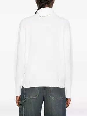 COURREGES Zip-neck Ribbed-trim Sweater