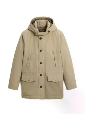 Woolrich Mountain Hooded Button-fastening Jacket - Neutrals