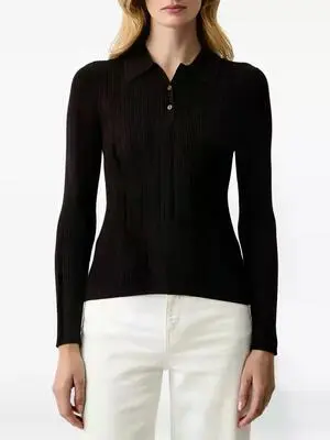 ISABELLE BLANCHE Ribbed-knit Polo Sweater