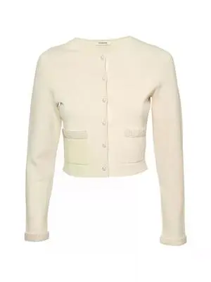 Sandro Beaded Cropped Cardigan - Neutrals