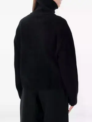 Studio Nicholson Ribbed-knit Zip-up Cardigan - Black