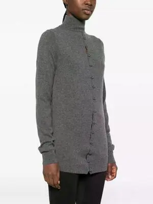 MUGLER Button-up High-neck Sweater