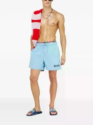 DIESEL® Mid-length Swim Shorts With Logo Print