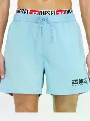 DIESEL® Mid-length Swim Shorts With Logo Print