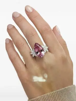 HYT JEWELRY Embellished Morganite And Diamond Ring - Pink