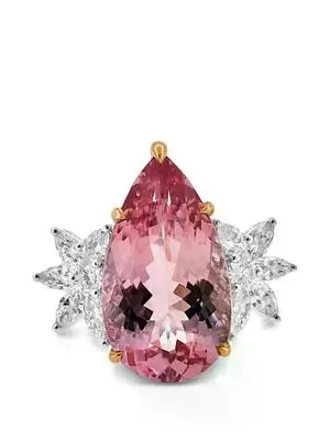 HYT JEWELRY Embellished Morganite And Diamond Ring