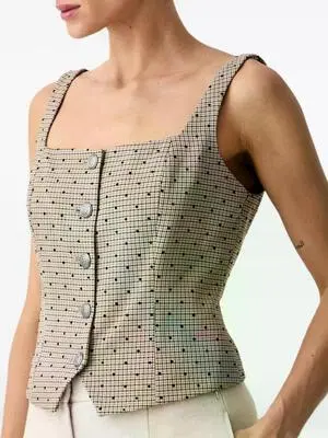 Dkny Check-pattern Button-front Top