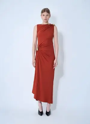 Bottega Veneta Viscose Jersey Dress - Orange