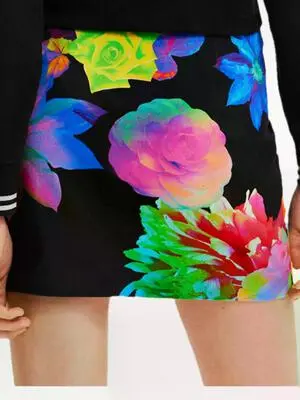 Desigual Floral-print Short Skirt - Black