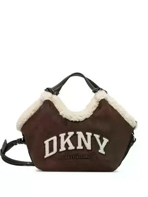 Dkny Small Paula Logo-patch Tote Bag - Brown
