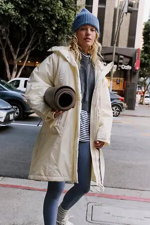 Free People Rainy Day Rituals Long Puffer - Moonglow