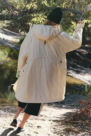 Free People Rainy Day Rituals Long Puffer - Moonglow