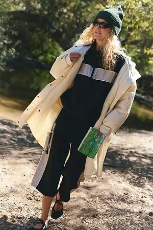 Free People Rainy Day Rituals Long Puffer - Moonglow