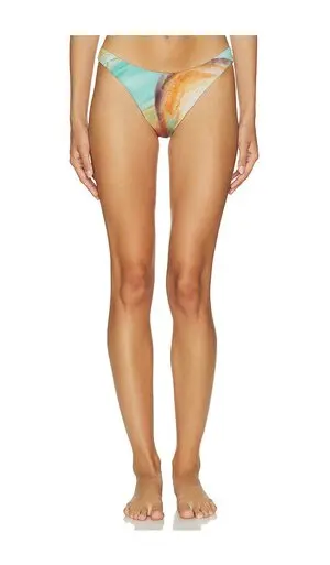 VITAMIN A California High Leg Bikini Bottom In Multi - Elemental Current