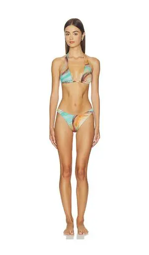 VITAMIN A California High Leg Bikini Bottom In Multi