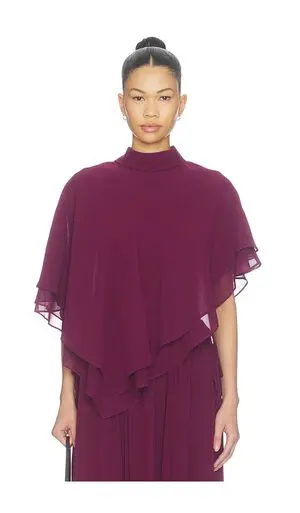 Line & Dot Amorette Cape Style Top In Purple - Plum