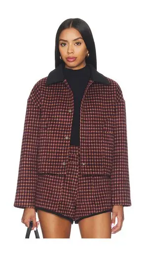 Line & Dot Norma Jacket In Red - Multi