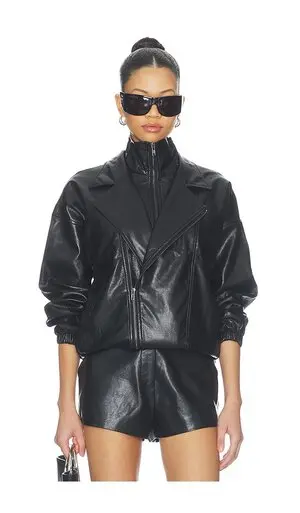 Line & Dot Noir Double Layered Jacket - Black