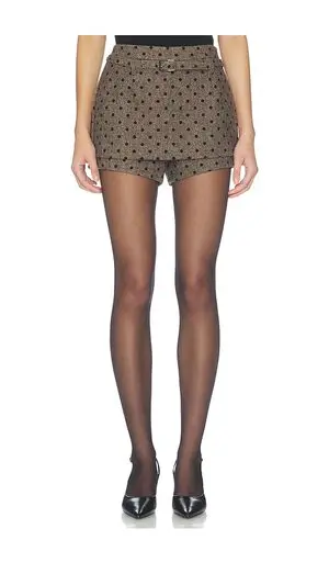Line & Dot X Millie Skort In Brown - Brown Multi