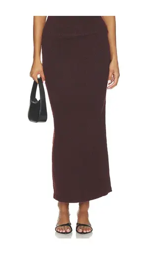 Line & Dot X Maxi Skirt In Burgundy - Plum