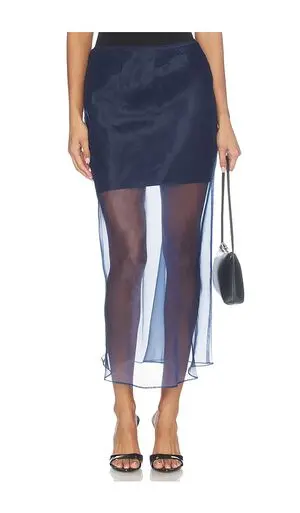 Line & Dot X Denman Midi Skirt - Navy