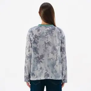 OFF SEASON Philadelphia Eagles Camo Mesh Long Sleeve V-neck Top