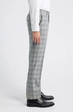 Berle Virgin Wool Plaid Dress Pants