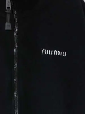 Miu Miu Oversized Cotton Zipup Sweatshirt