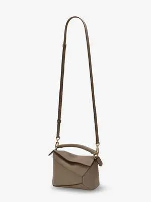Loewe Puzzle Edge Mini Leather Handbag - Grey