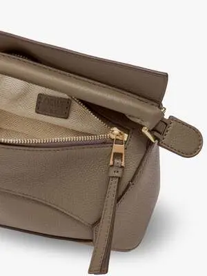 Loewe Puzzle Edge Mini Leather Handbag - Grey