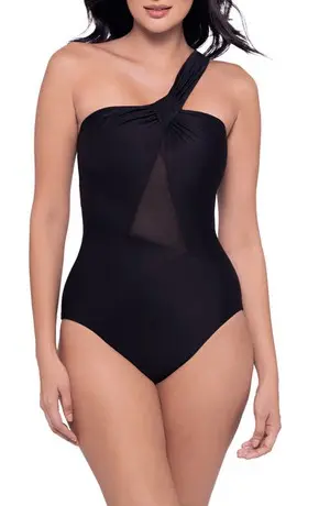 Miraclesuit Icons Knockout One-shoulder One-piece Swimsuit - Blk