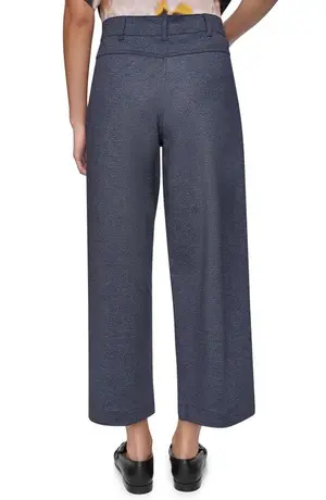 Dkny Front Patch Pocket Wide Leg Ankle Pants