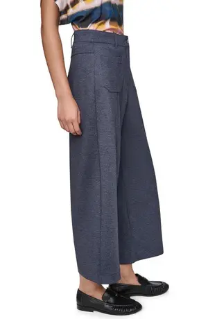 Dkny Front Patch Pocket Wide Leg Ankle Pants