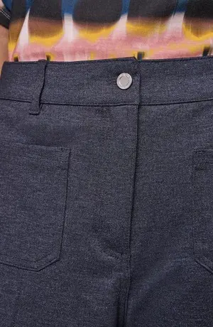 Dkny Front Patch Pocket Wide Leg Ankle Pants