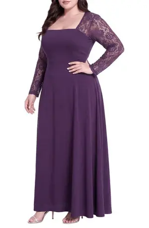 STANDARDS & PRACTICES Lace Sleeve Maxi Dress