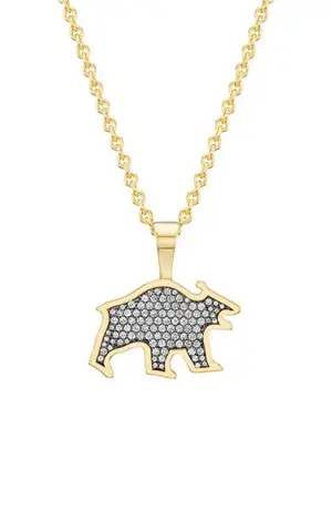 NIGHTHORSE Spirit Animals 18k Gold Bear Pendant Necklace Diamond