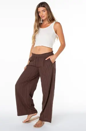 Roxy Offshore Wide Leg Cotton Pants