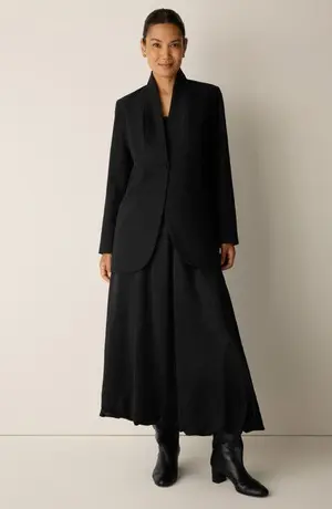 Eileen Fisher High Collar Wool Jacket