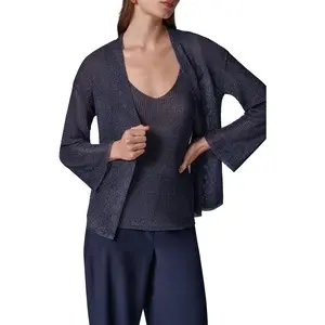 Donna Karan New York Metallic Cardigan - Ink