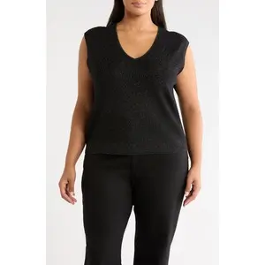 Eileen Fisher Merino Wool Shimmer Vest - Black