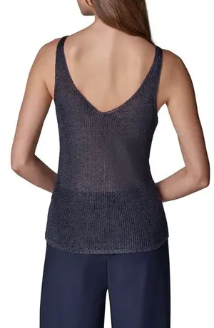 Donna Karan New York Metallic V-neck Sweater Tank