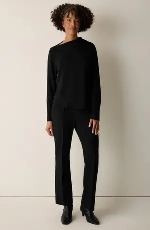 Eileen Fisher Drape Neck Long Sleeve Top