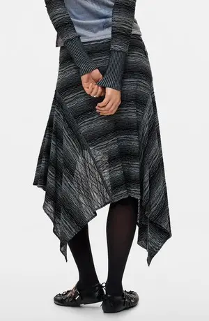 Desigual Asymmetric Textured Midi Skirt
