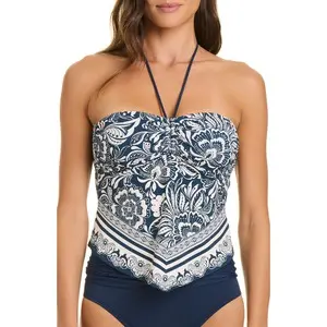 BLEU BY ROD BEATTIE Hankey Bandeau Underwire Tankini Swim Top - Midnight