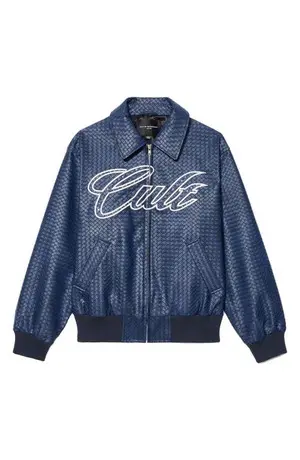 CULT OF INDIVIDUALITY Woven Faux Leather Varsity Jacket