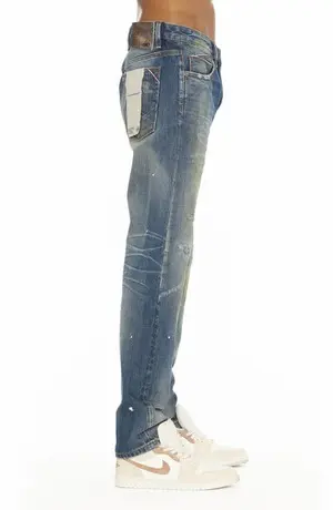 CULT OF INDIVIDUALITY Rocker Slim Straight Distressed Jeans