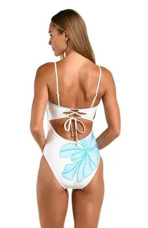 SUNSHINE 79 Grand Fleur Moderate Coverage Bandeau One Piece Swimsuit