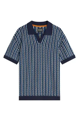 Scotch & Soda Dropped Shoulder Cotton Stripe Polo