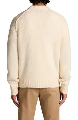 Vince Wool Blend Saddle Shoulder Sweater - Bone