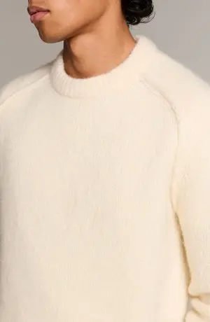 Vince Wool Blend Saddle Shoulder Sweater - Bone